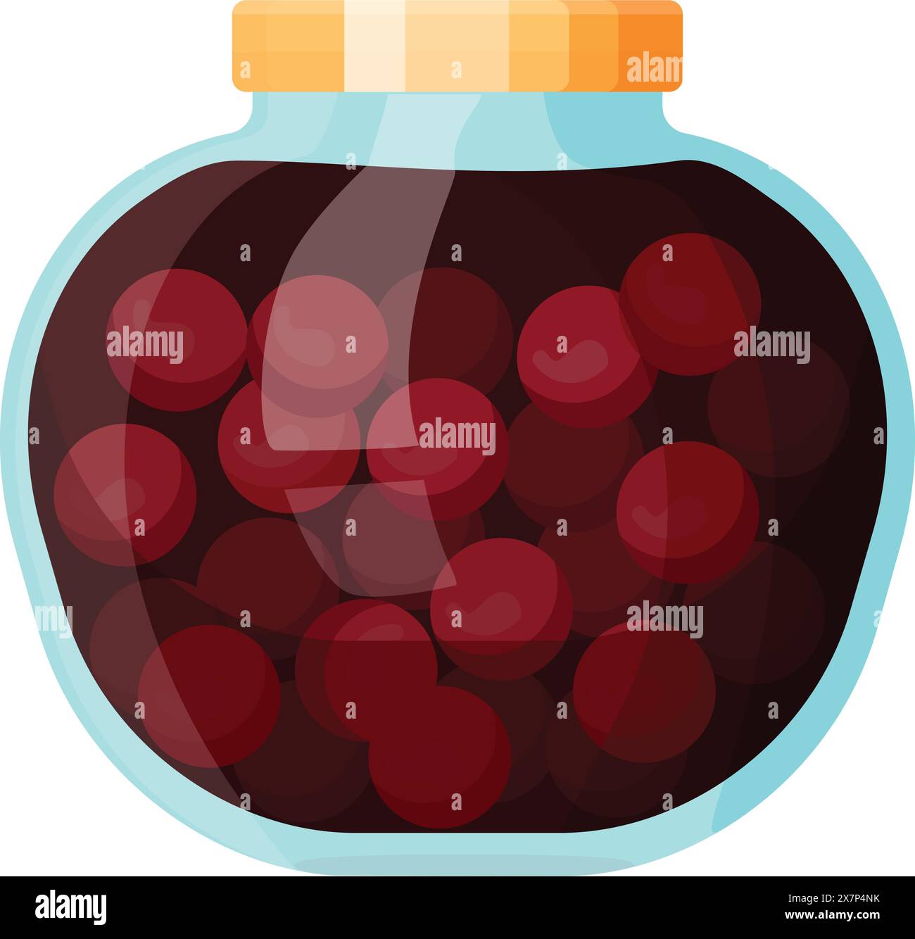 Cartoon cherry jam jar illustration Stock Vector Image & Art - Alamy
