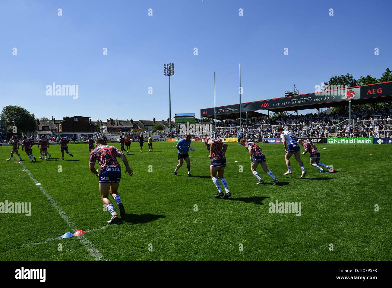 Wakefield, England - 19th May 2024 - Wakefield Trinity during the warm ...