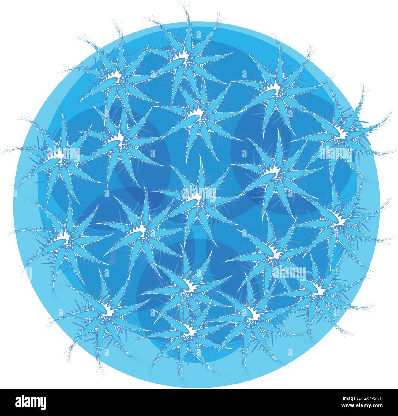 Abstract blue snowflake sphere illustration Stock Vector Image & Art ...