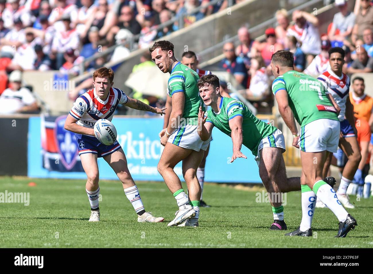 Wakefield, England - 19th May 2024 - Jake Burns of Swinton Lions (St. Helens) in action. Rugby ...