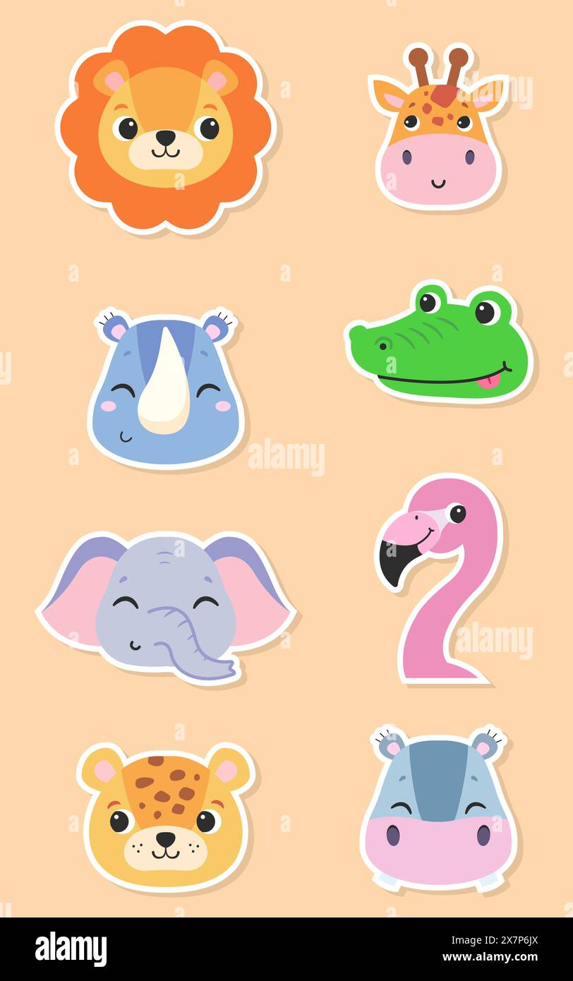 Stickers for children with African animals. Ideal for decorating ...
