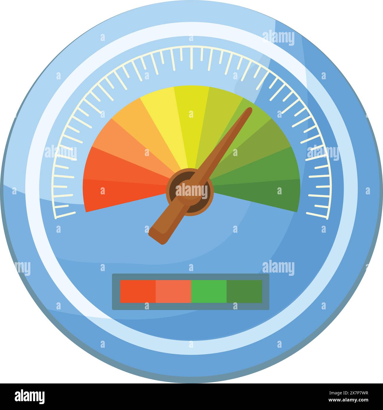Vector illustration of a full color performance gauge Stock Vector ...