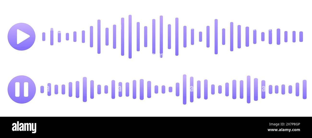 Sound record wave, talk, voice chat, phone app screen, audio player ...