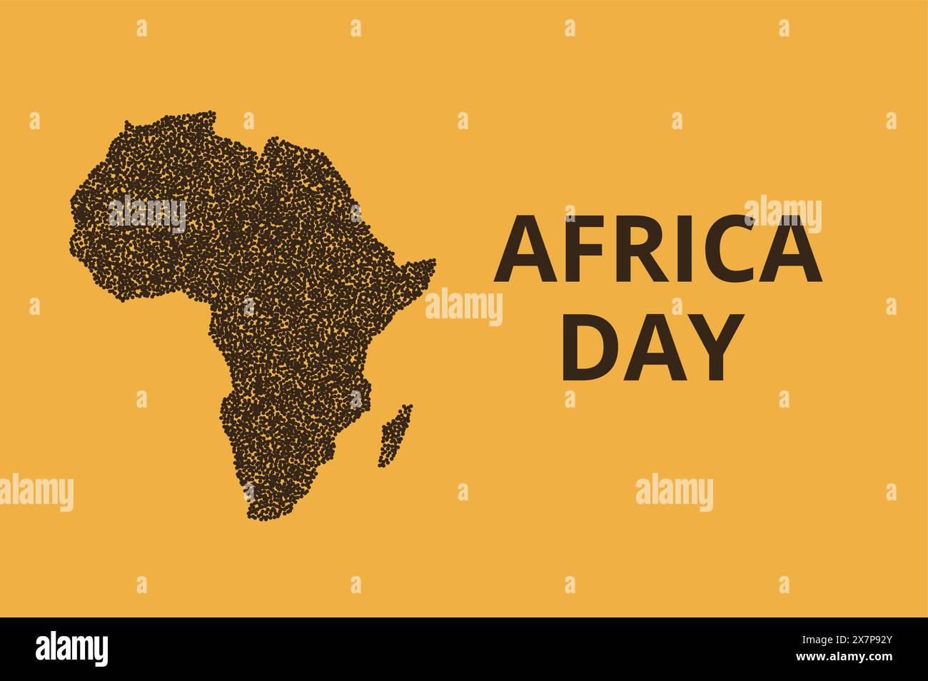 Africa Day Illustration with Africa map silhouette banner. Celebration ...