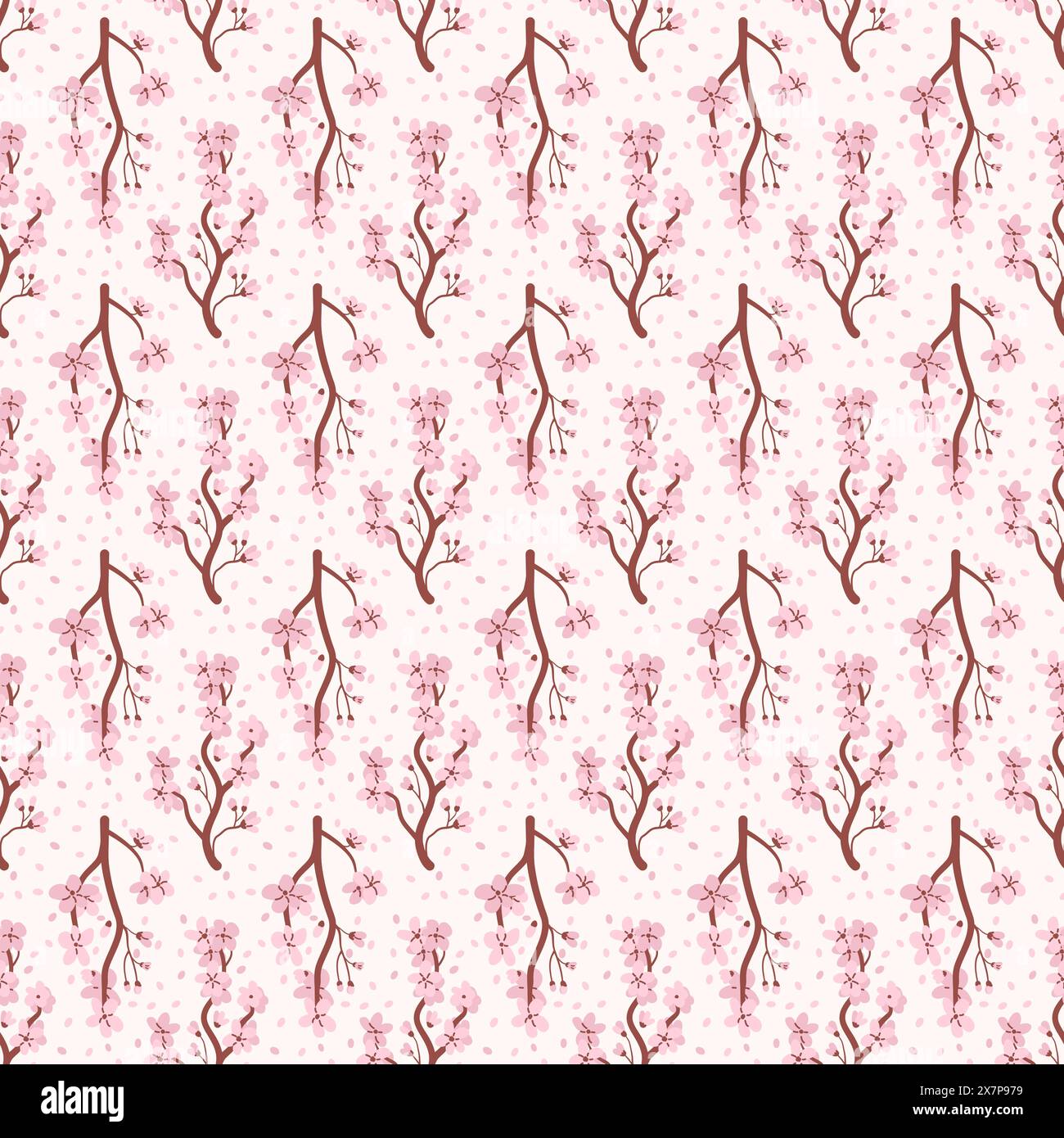 Sakura tree branch seamless pattern. Floral endless background ...