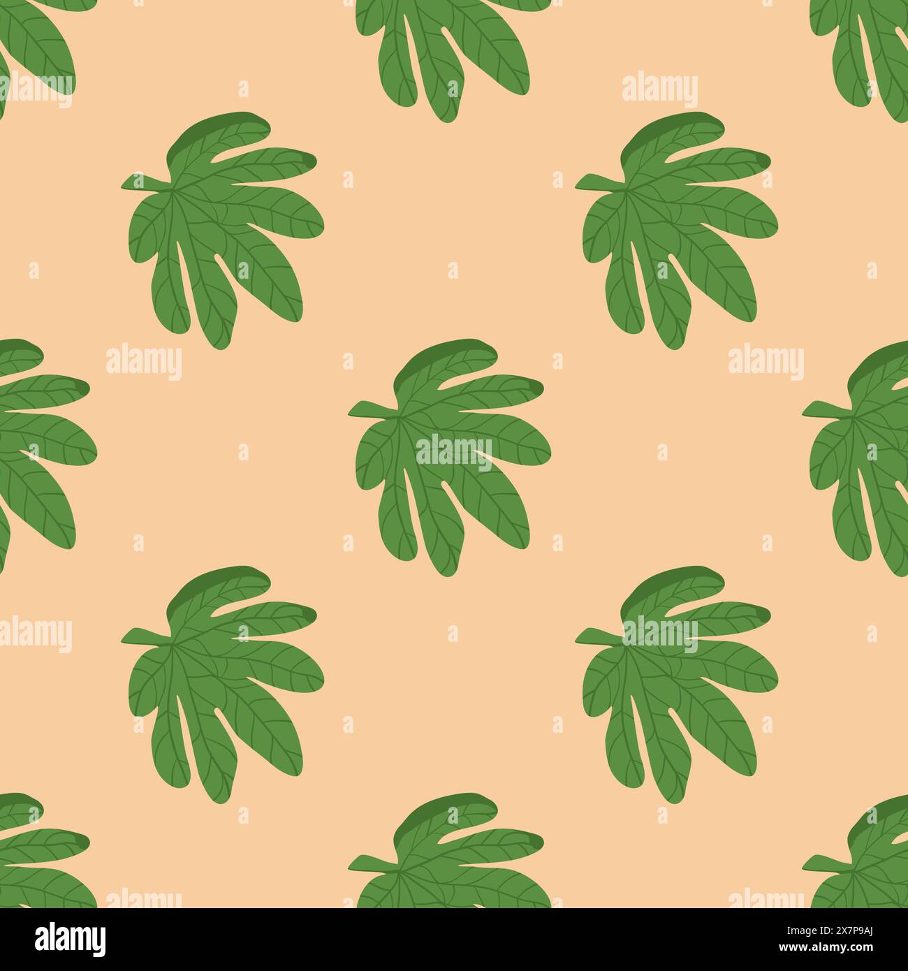 Green tropical leaves seamless pattern. Natural jungle feel foliage ...