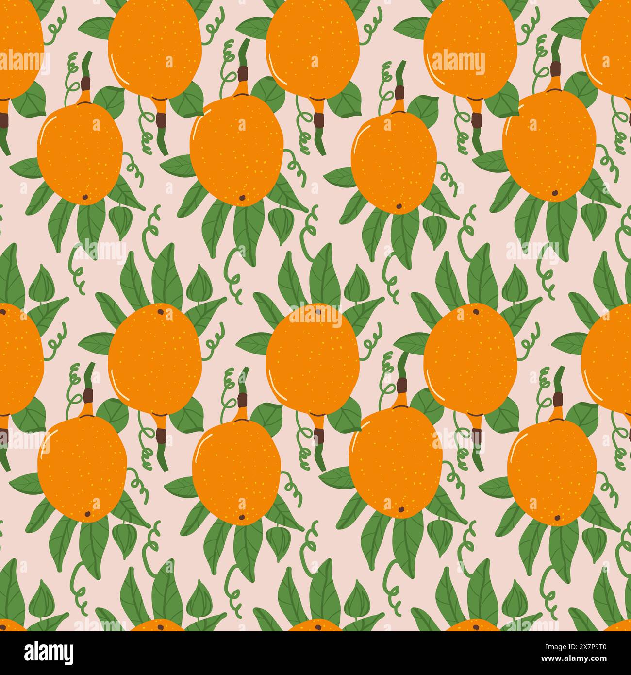 Sweet granadilla fruit seamless pattern. Tropical fruits endless ...