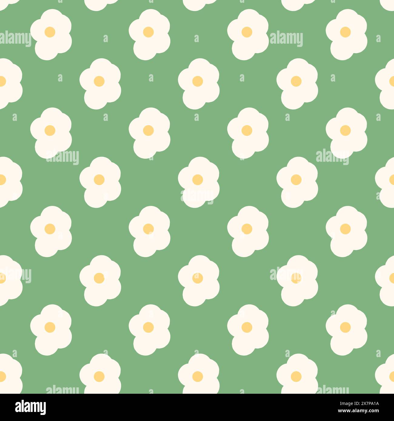 Simple flowers seamless pattern. Static floral endless background ...