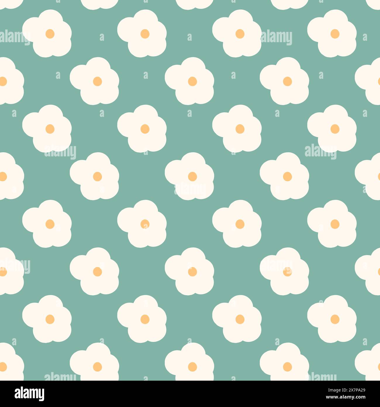 Camomile flowers seamless pattern. Floral endless background. Flower ...
