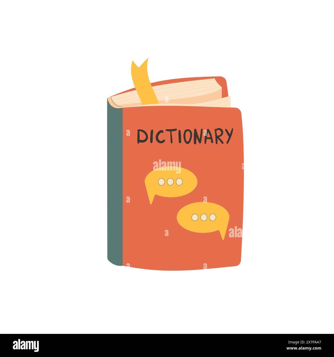 Dictionary isolated on white background. Vector flat illustration Stock ...