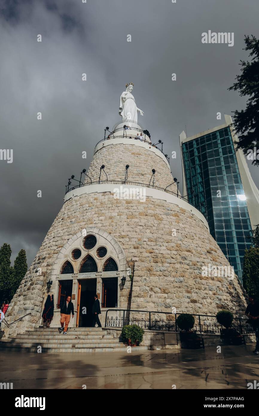 Harissa, Lebanon — 24.04.2023: The Shrine of Our Lady of Lebanon (also ...