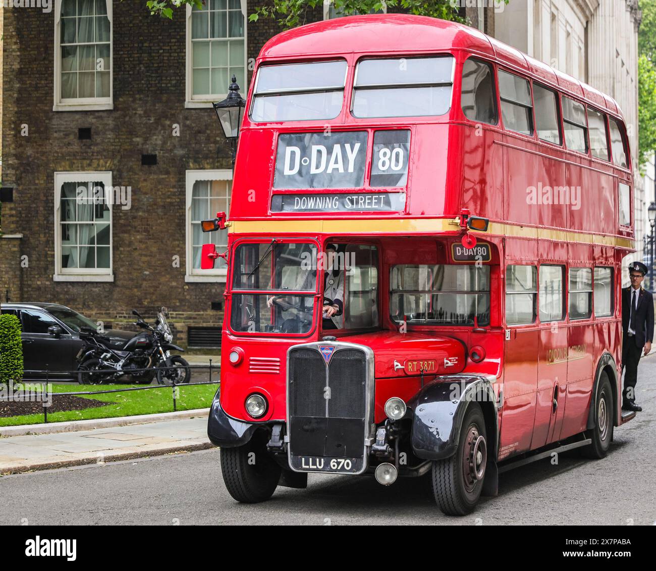 London, UK. 21st May, 2024. The vintage red double decker bus arrives ...
