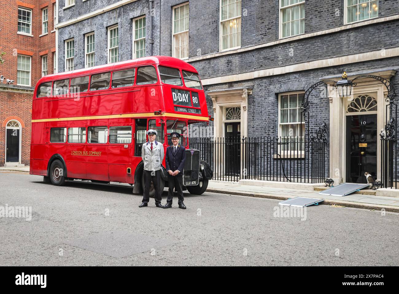 London, UK. 21st May, 2024. The beautiful bus is parked outside No 10 ...