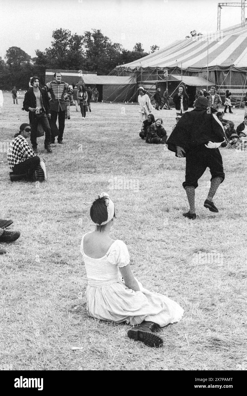 CIRCUS FIELD, GLASTONBURY 95: Performers perform in the Circus Field at ...