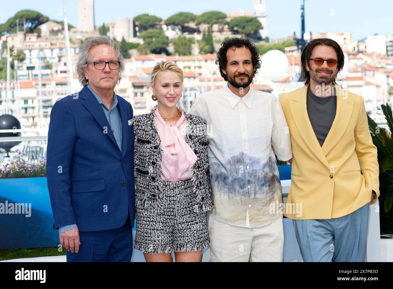 Martin Donovan, Maria Bakalova, Ali Abbasi and Sebastian Stan pose at ...