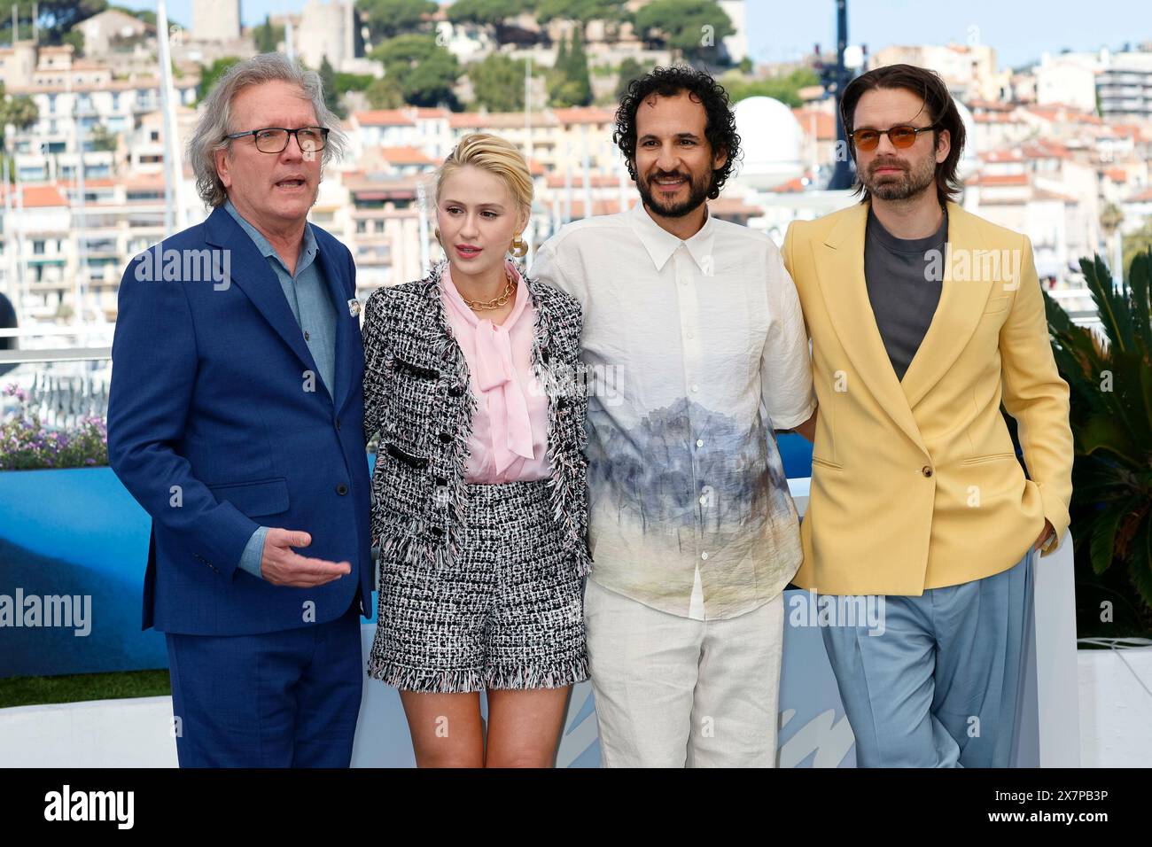 Martin Donovan, Maria Bakalova, Ali Abbasi and Sebastian Stan pose at ...