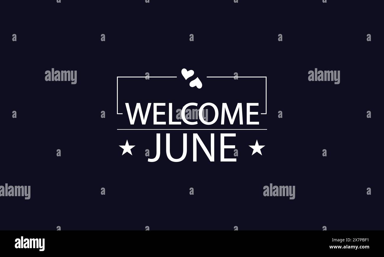 Chic and Trend Welcoming June with Stylish Illustration Stock Vector ...