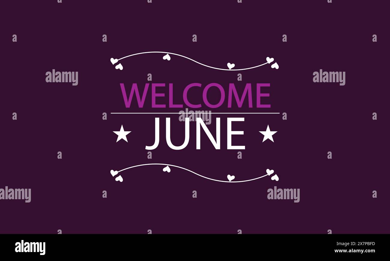 Chic and Trend Welcoming June with Stylish Illustration Stock Vector ...