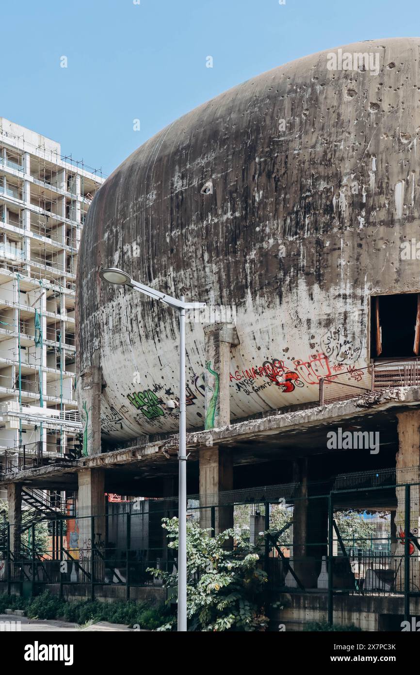 Beirut, Lebanon - 24 April 2023: The Egg, or the Dome, is an unfinished ...