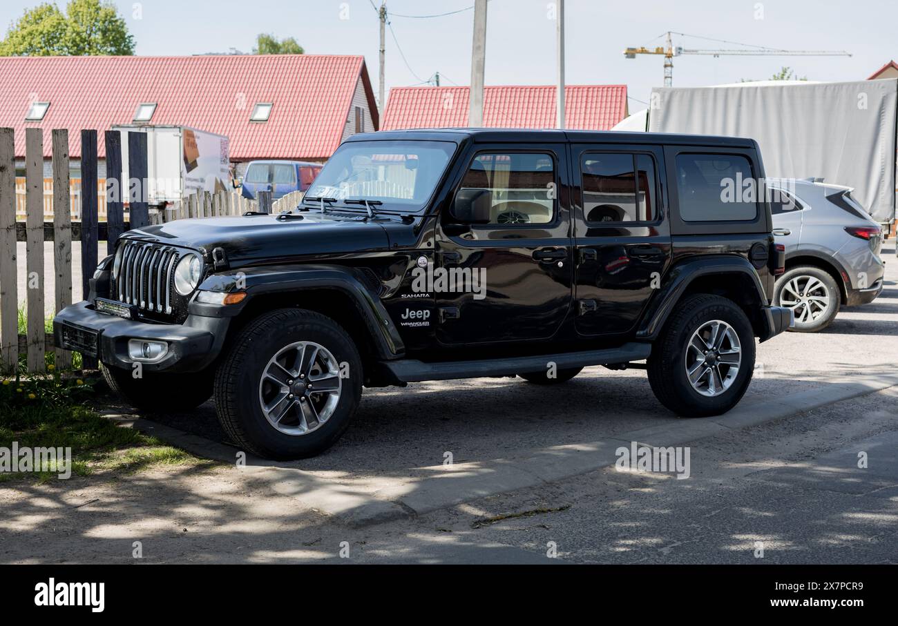 Minsk, Belarus, may 21, 2024 - Modern Jeep Wrangler Sahara on parking ...