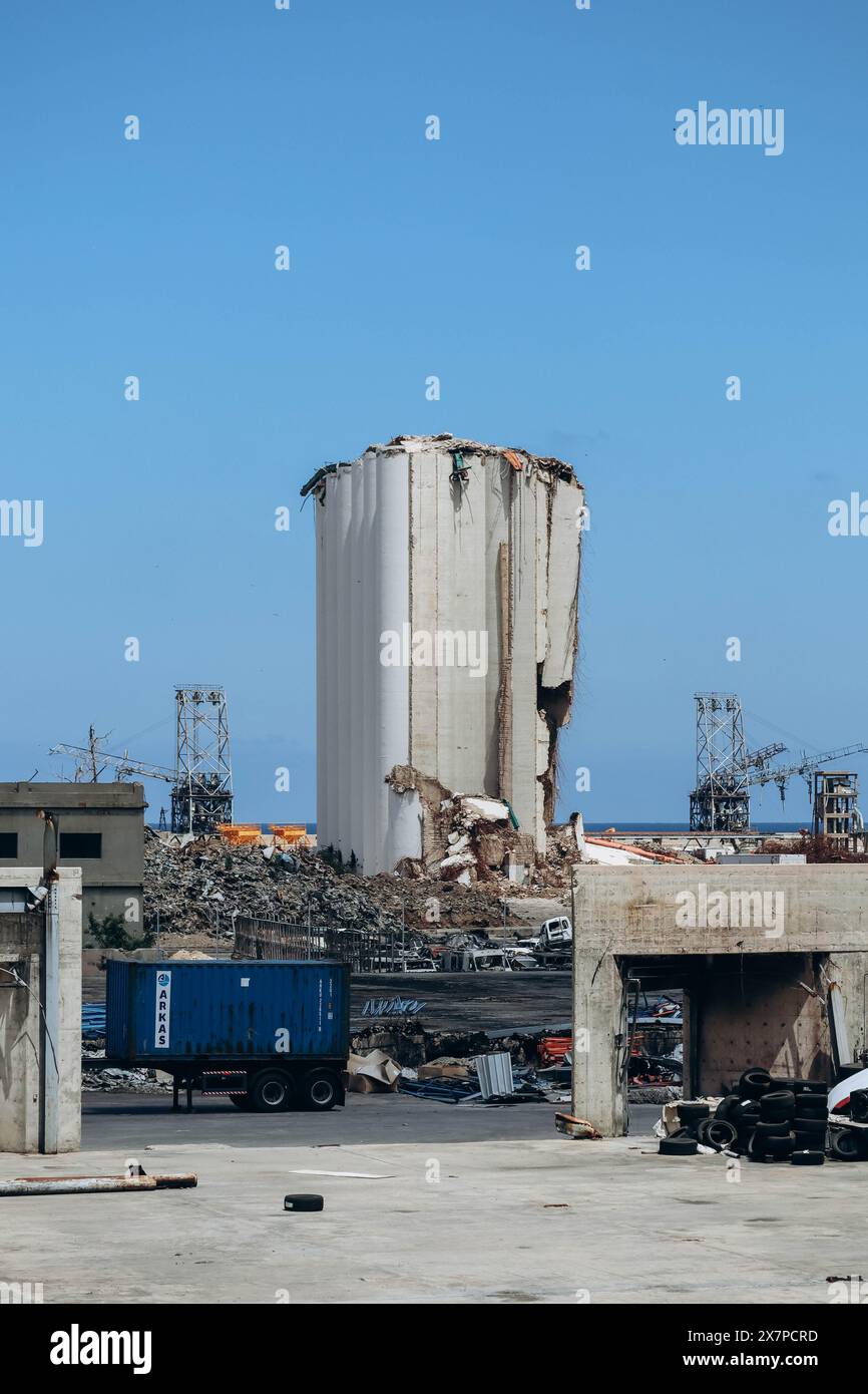 Beirut, Lebanon — 24.04.2023: Area of the massive explosion in the Port ...