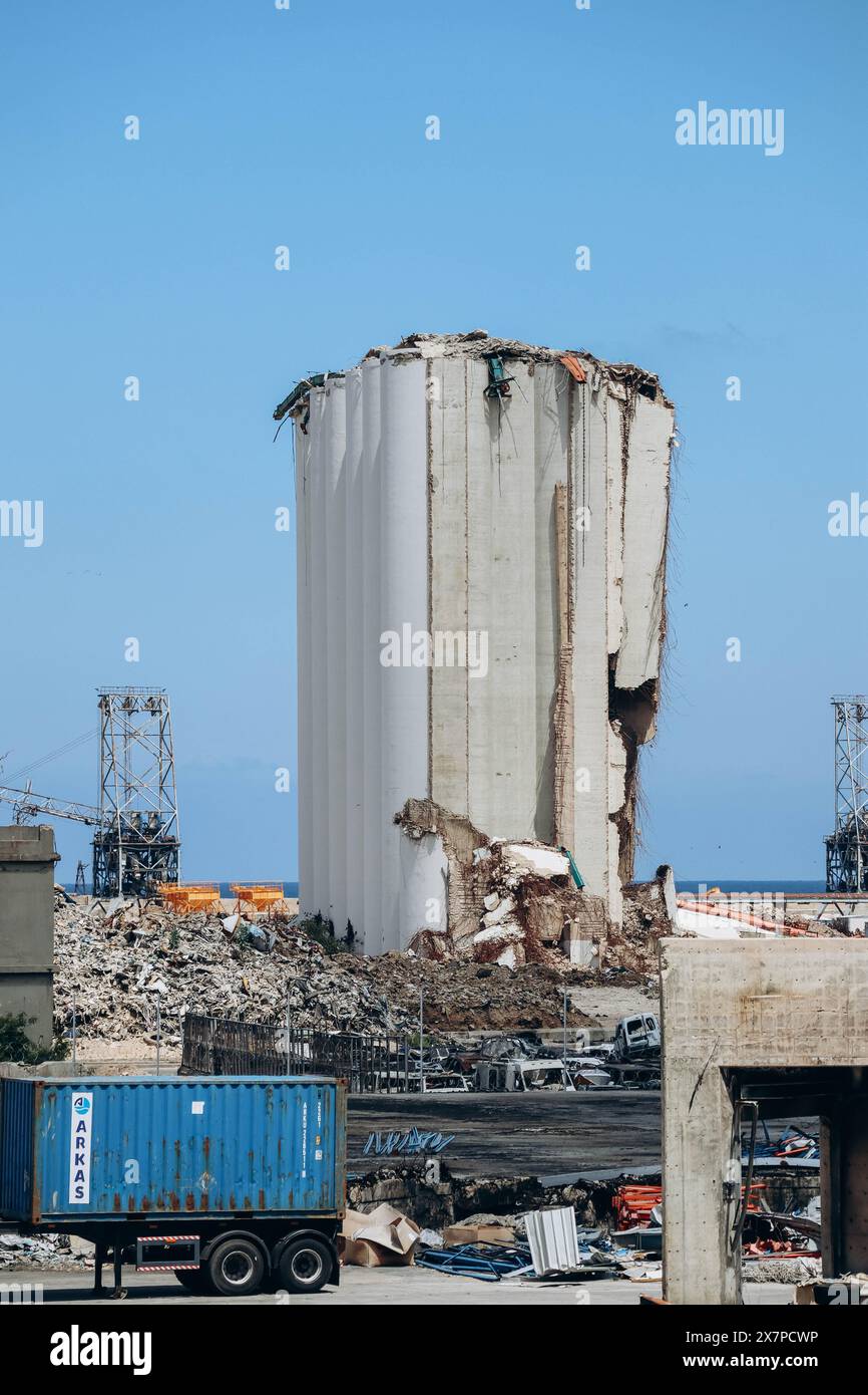 Beirut, Lebanon — 24.04.2023: Area of the massive explosion in the Port ...