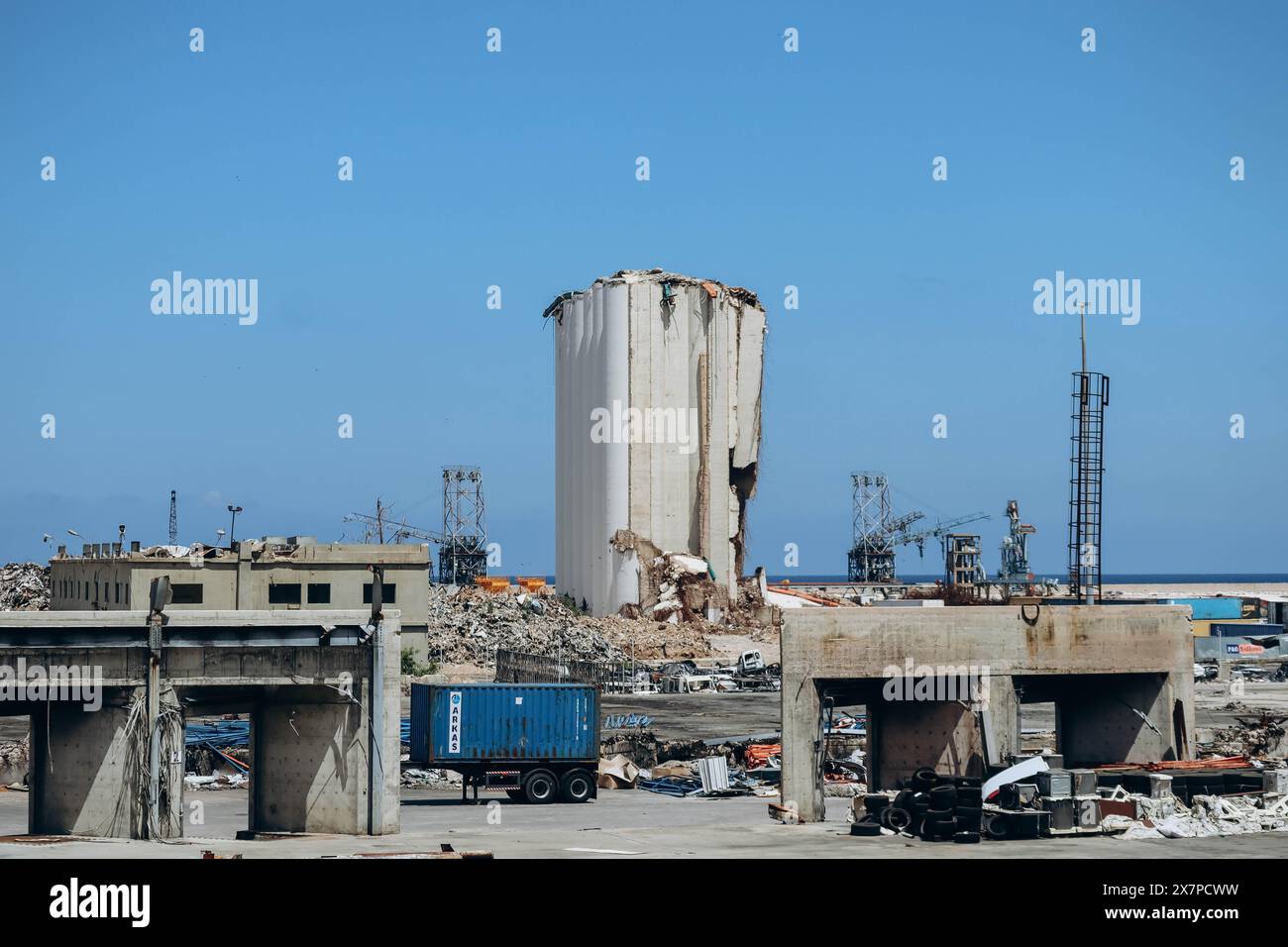 Beirut, Lebanon — 24.04.2023: Area of the massive explosion in the Port ...