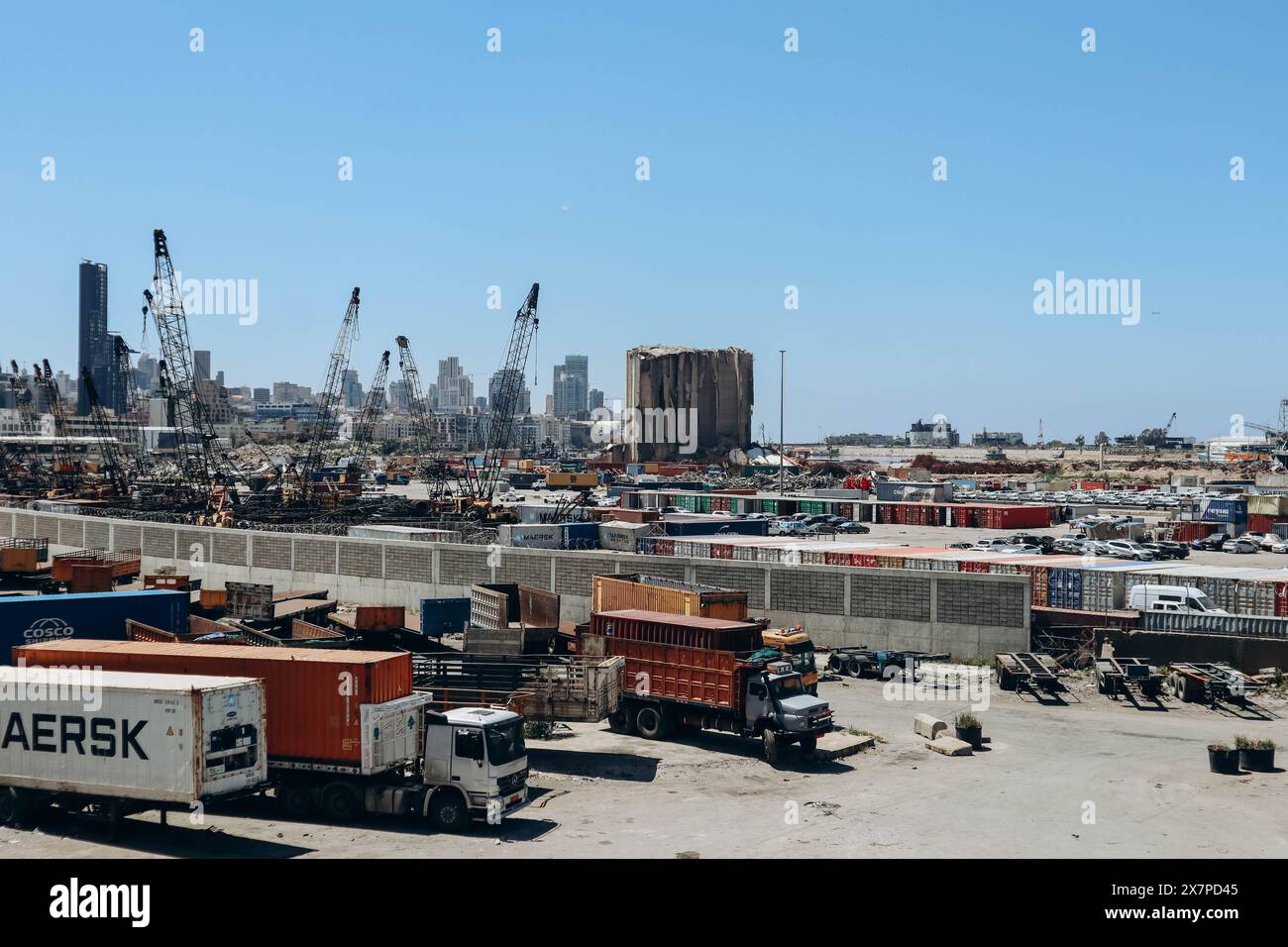 Beirut, Lebanon — 24.04.2023: Area of the massive explosion in the Port ...
