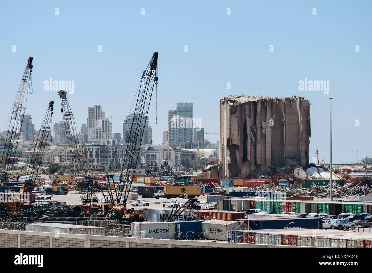 Beirut, Lebanon — 24.04.2023: Area of the massive explosion in the Port ...