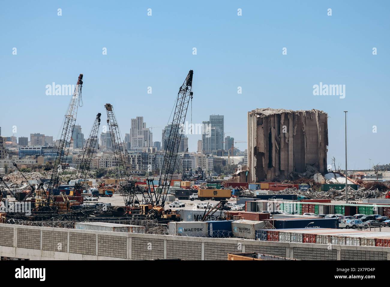 Beirut, Lebanon — 24.04.2023: Area of the massive explosion in the Port ...