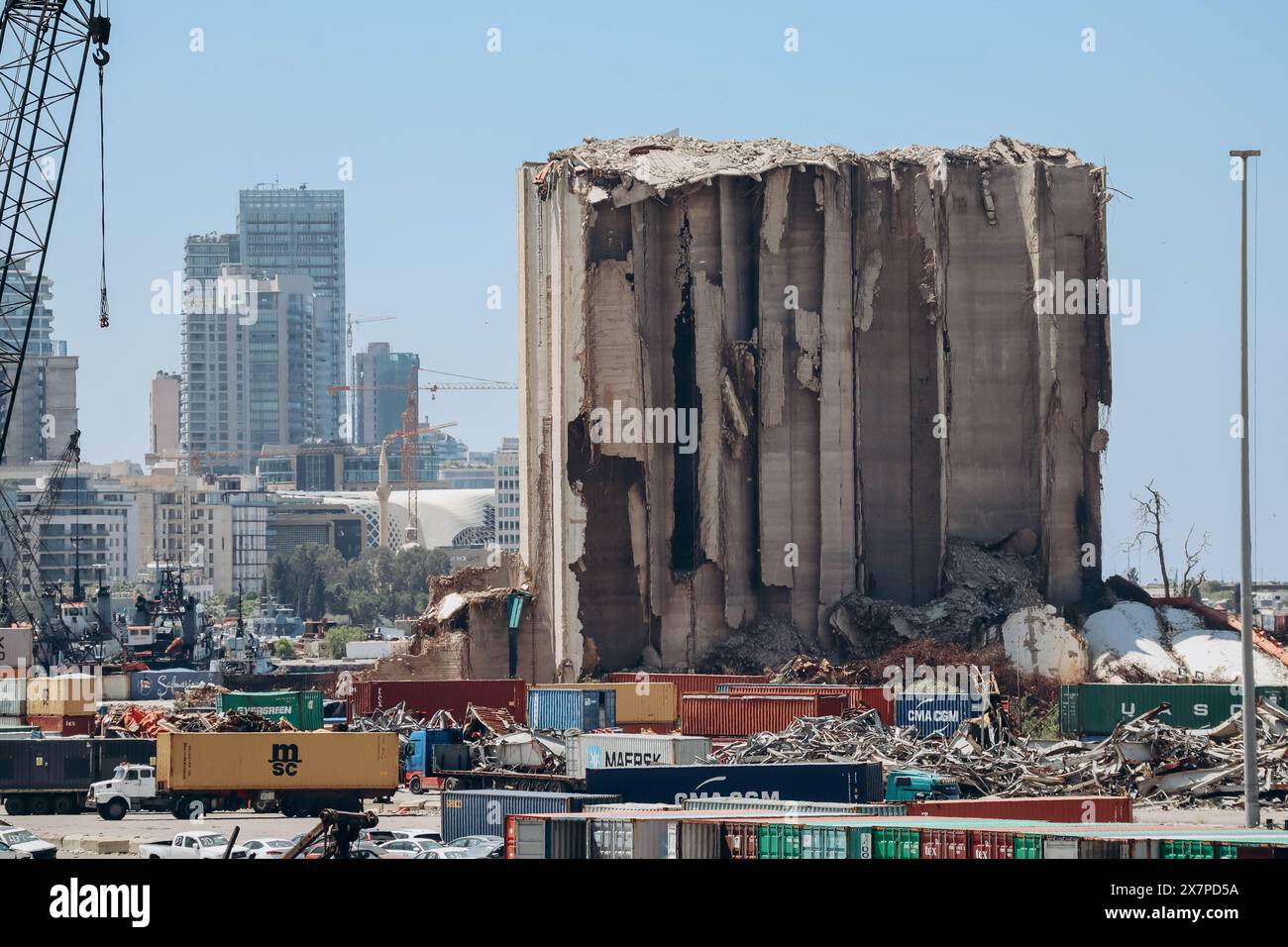 Beirut, Lebanon — 24.04.2023: Area of the massive explosion in the Port ...