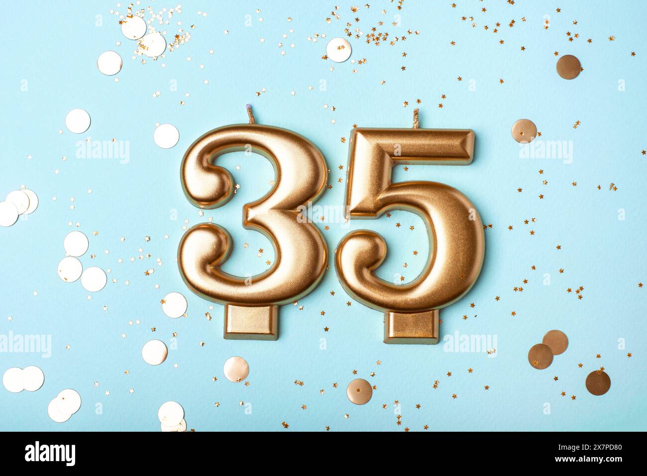 35 years celebration. Greeting banner Stock Photo - Alamy