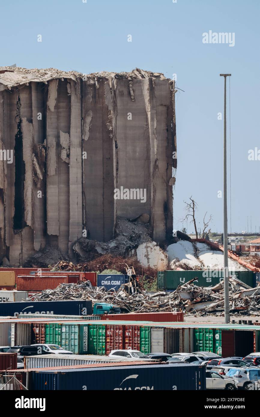 Beirut, Lebanon — 24.04.2023: Area of the massive explosion in the Port ...
