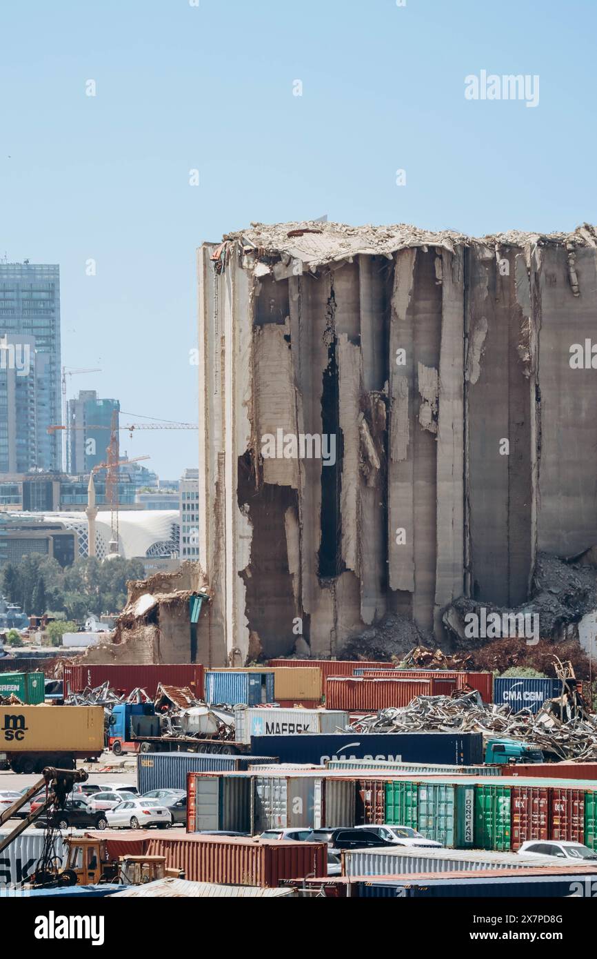 Beirut, Lebanon — 24.04.2023: Area of the massive explosion in the Port ...