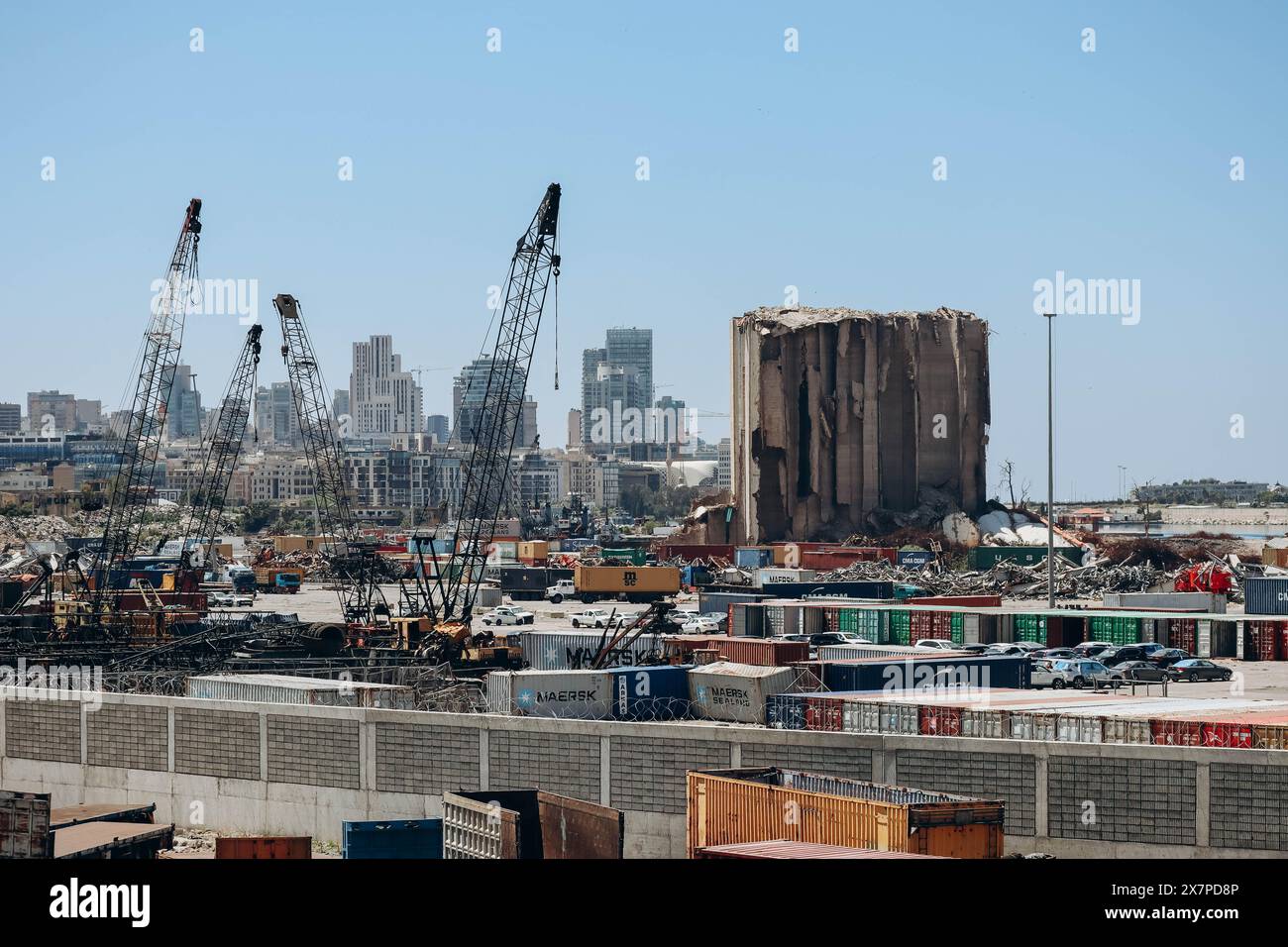 Beirut, Lebanon — 24.04.2023: Area of the massive explosion in the Port ...