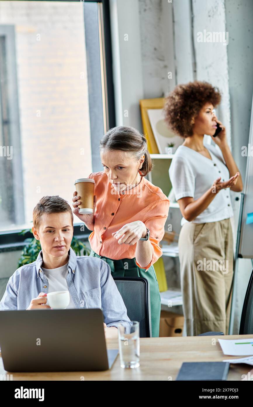 Hard working diverse businesswomen collaborating and sharing ideas in ...