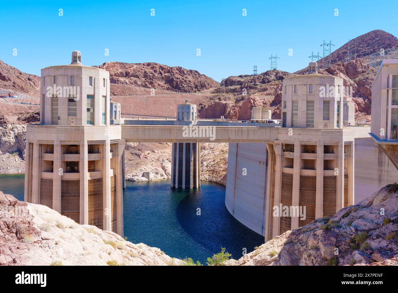Massive Concrete Structure and Intake Towers of the Hoover Dam Set ...