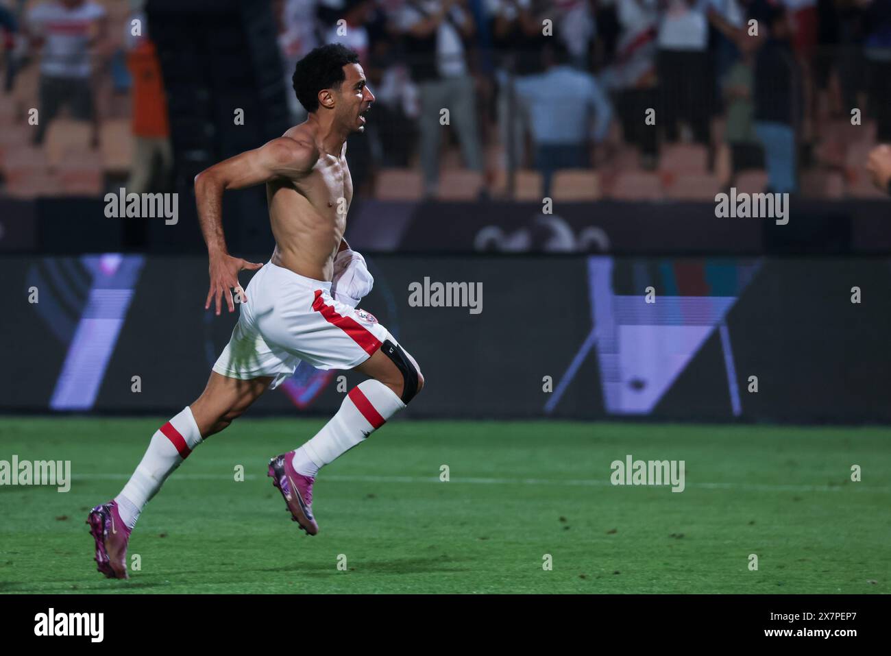 CAIRO, EGYPT - MAY 19: Omar Gaber of Zamalek celebrates after winning ...