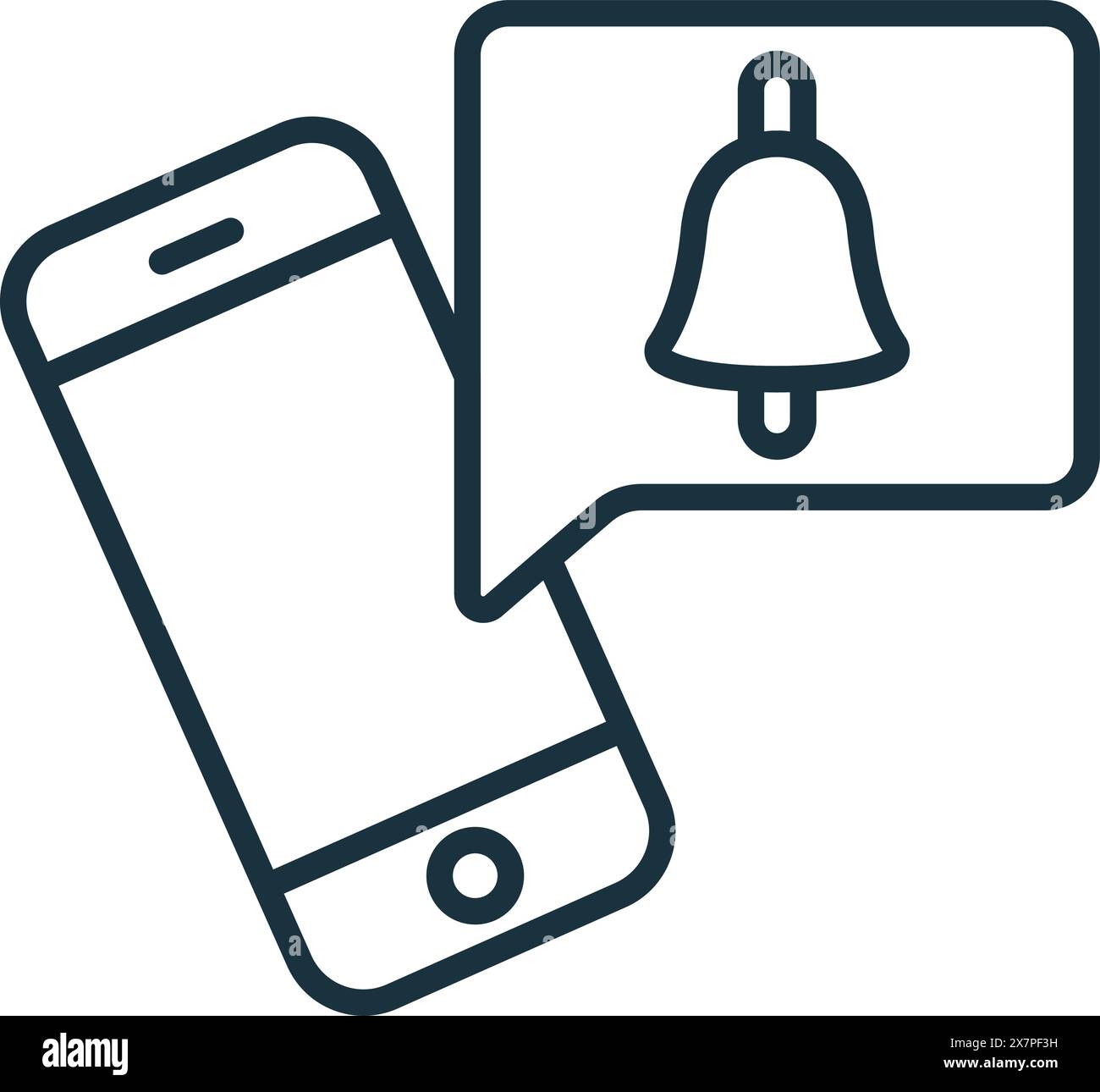 Push Notification icon. Monochrome simple Mobile Marketing And ...