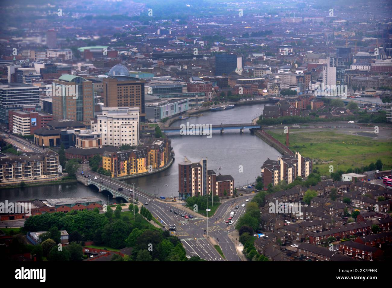 Belfast city river aerial hi-res stock photography and images - Alamy