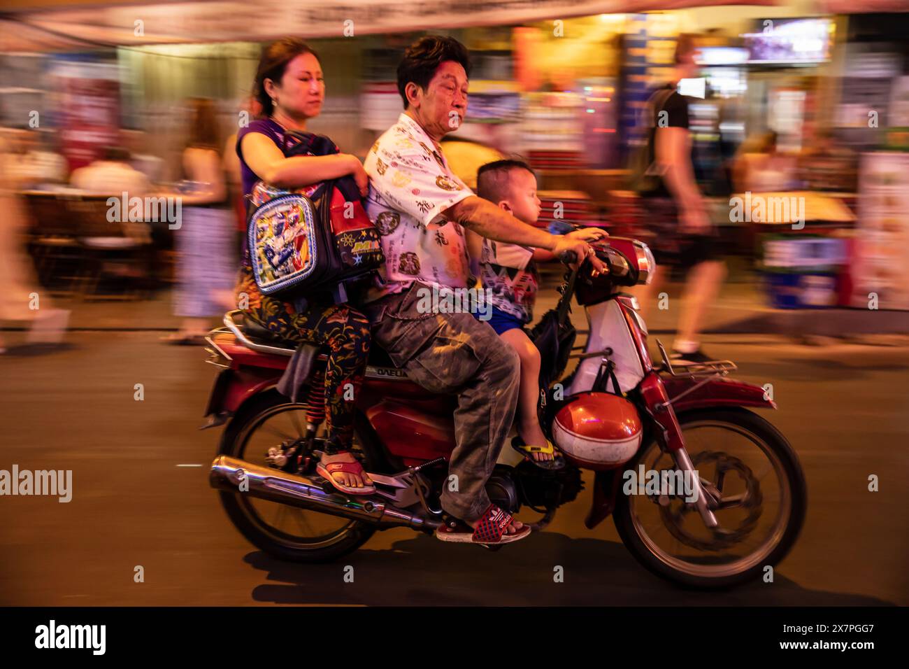 The traffic and motorcycle ride in the city of Saigon in Vietnam Stock ...