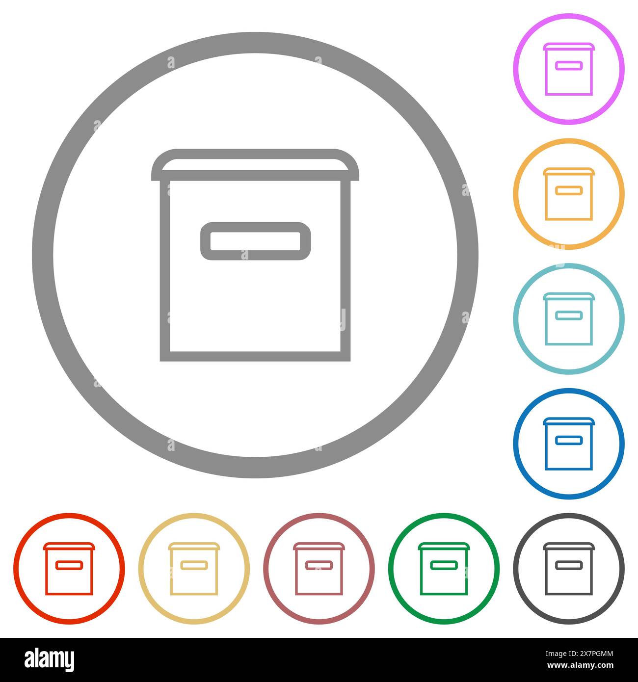 Mailbox outline flat color icons in round outlines on white background Stock Vector Image & Art ...