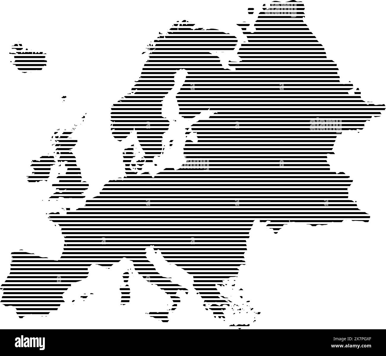 Europe map Striped pattern map vector illustration Stock Vector Image ...