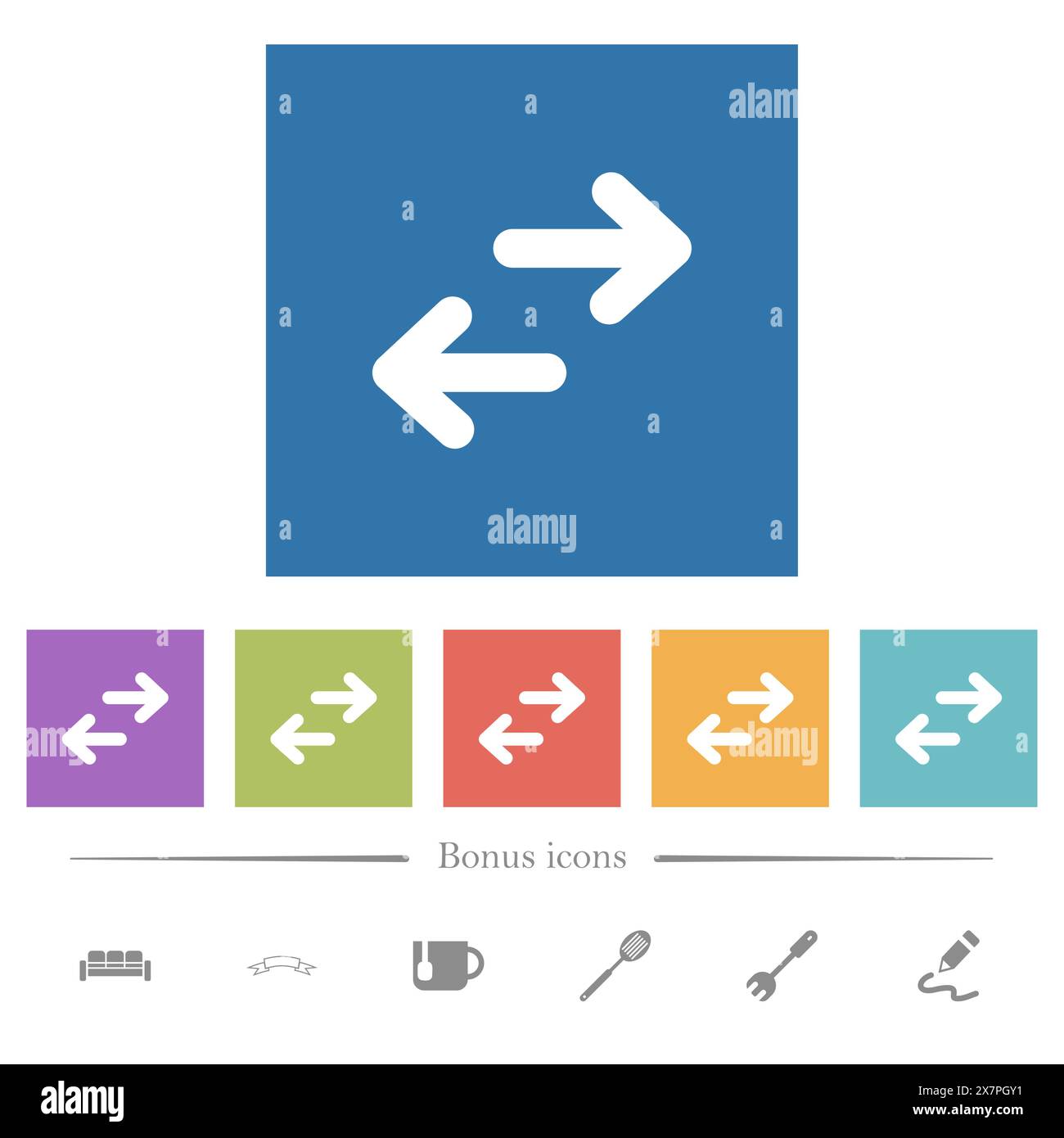 Data transfer solid flat white icons in square backgrounds. 6 bonus ...