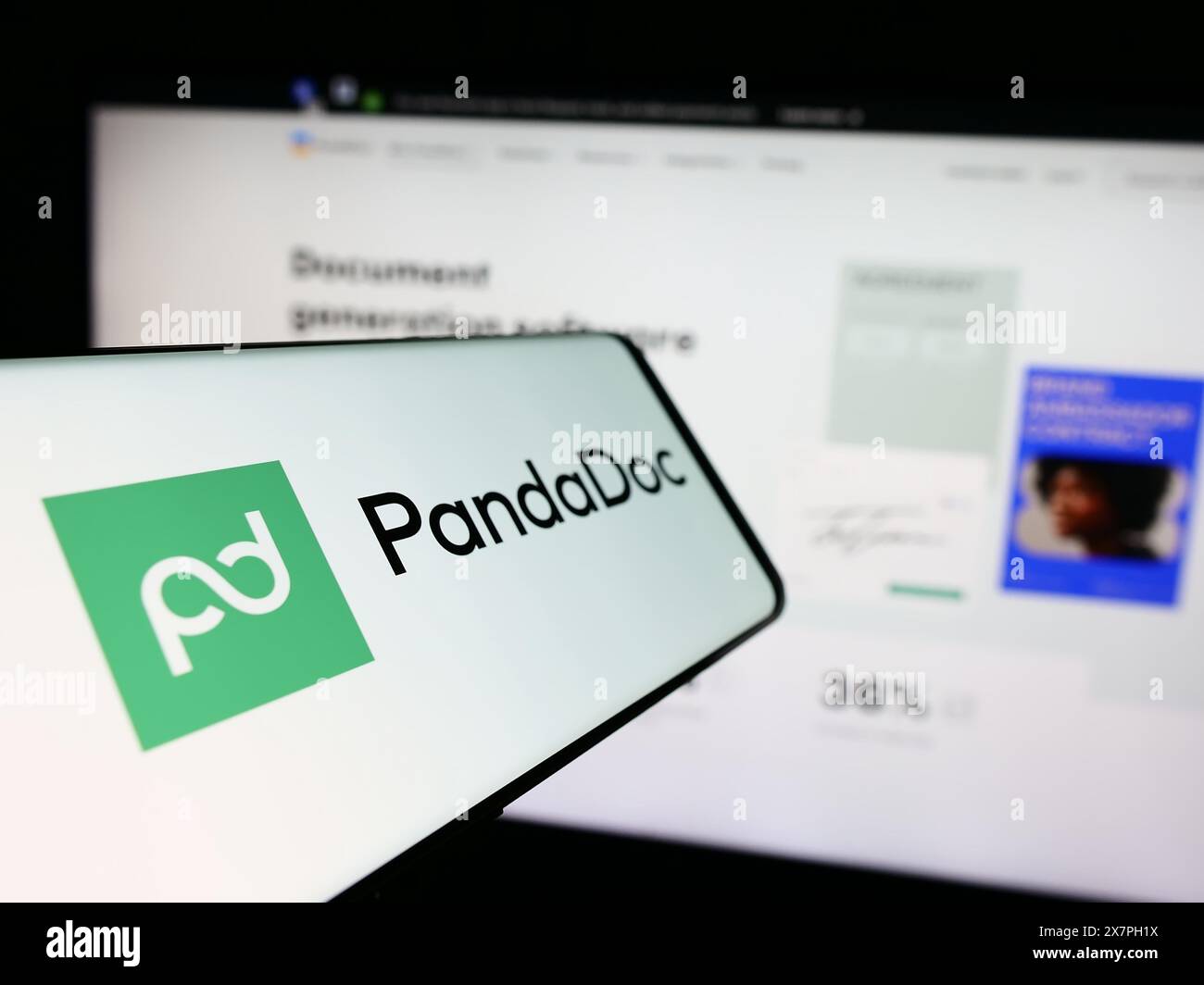 Smartphone with logo of American document automation software company ...