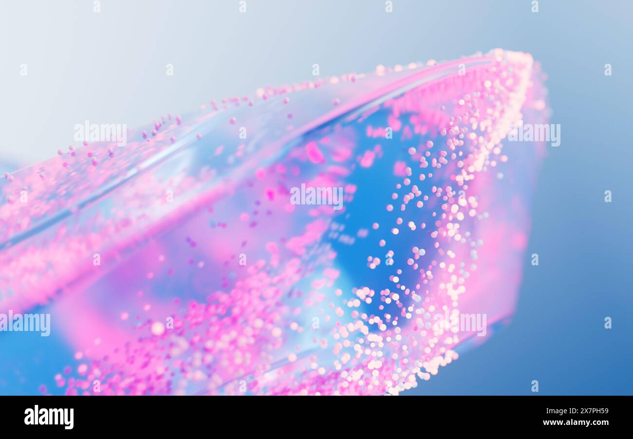 Transparent glass geometry with flowing particles, 3d rendering. 3D ...