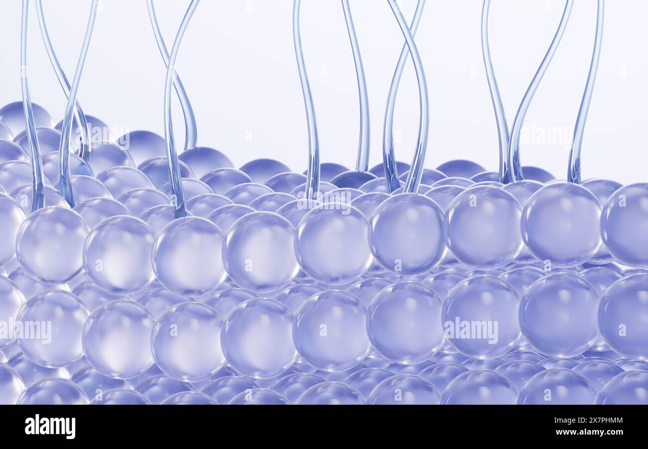 Skin cell background with cosmetics concept, 3d rendering. 3D ...