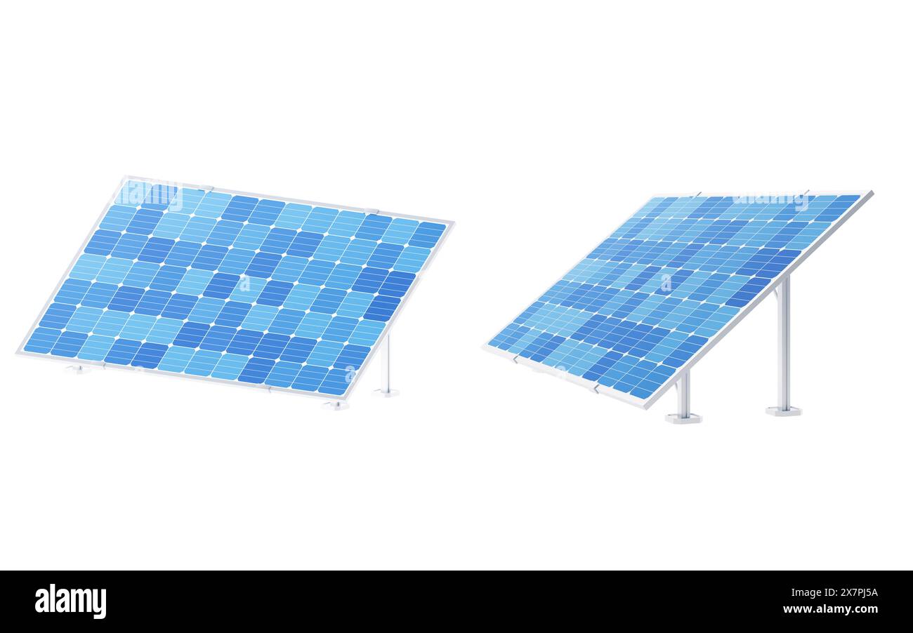 Solar panel and solar energy, 3d rendering. 3D illustration Stock Photo ...