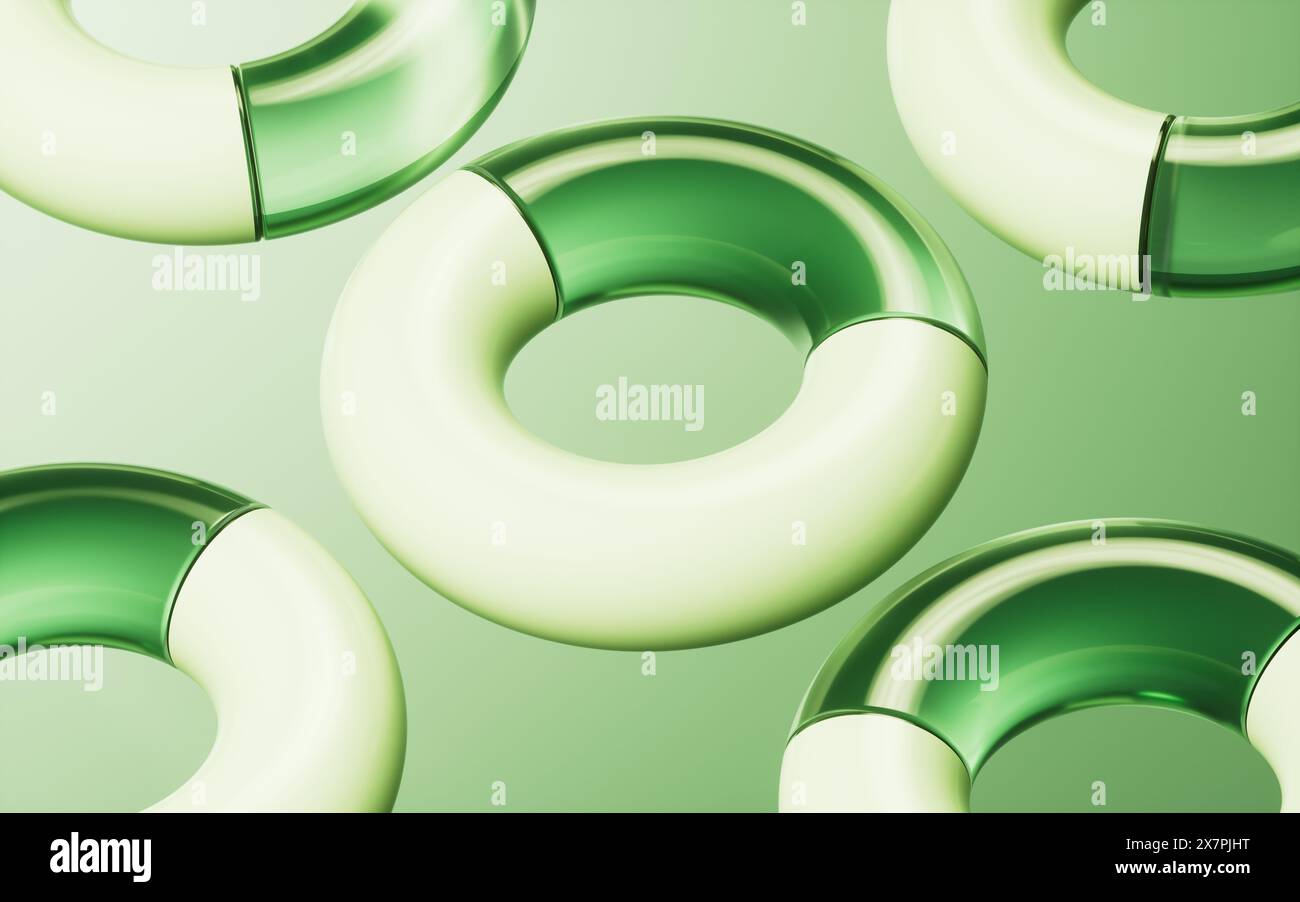 Abstract torus shape glass geometry, 3d rendering. 3D illustration ...