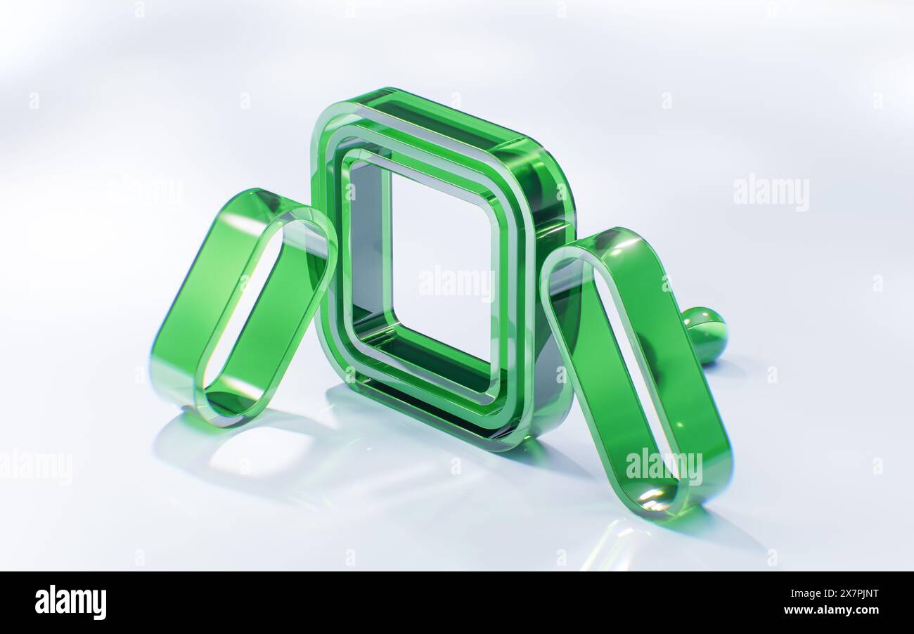 Abstract transparent glass geometry background, 3d rendering. 3D ...